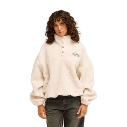 Fleecepullover Billabong "Run The Road", Damen, Gr. M, wei&szlig; (wei&szlig;cap), Obermaterial: 100% Polyester., Sweatshirts Fleecepullover
