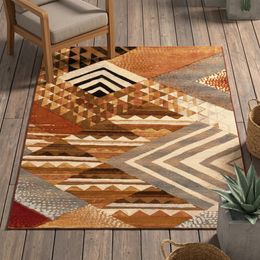 Teppich Gino Falcone "Outdoor-Africa 35" Gr. 3, braun, B:120cm H:5mm L:180cm, Kunstfaser, Teppiche, Teppich, Flachgewebe, In- und Outdoor geeignet, Wohnzimmer