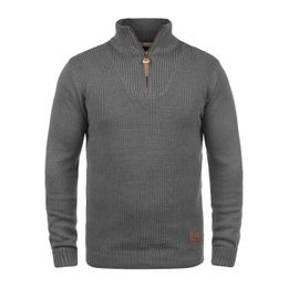 !Solid Troyer SOLID "Troyer SDTommy", Herren, Gr. L, grau (grau mel), Obermaterial: 50% Baumwolle CO. 50% Polyacryl PAN., Pullover Troyer