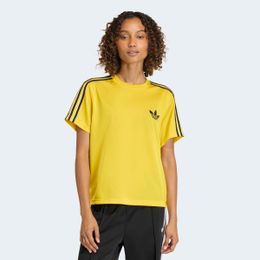 T-Shirt adidas originals "FB TEE", Damen, Gr. S, eqt gelb, schwarz, sanftes wei&szlig;, Obermaterial: 100% Polyester, Rundhals, Shirts T-Shirt