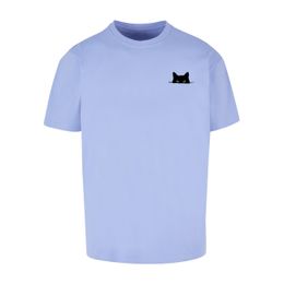 T-Shirt Merchcode "Merchcode Halloween - Cat Tee", Jungen, Gr. L, violablau, 100% Baumwolle, bedruckt, oversize, Rundhals, Shirts T-Shirt