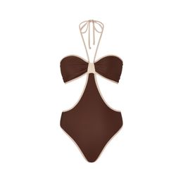 Badeanzug MODA MINX, Damen, Gr. L, braun, 82% Polyamid, 18% Elasthan, mehrfarbig, Badeanz&uuml;ge Badeanzug, mit tollen Cut-Outs