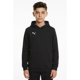 Kapuzensweatshirt Puma "TEAMGOAL CASUALS HOODY JR", Kinder, Gr. 128, Puma schwarz, Puma wei&szlig;, Sweatware, Obermaterial: 100% Baumwolle, unifarben, regular fit normal, angesetztes B&uuml;ndchen, Sweatshirts, mit Kapuze, normale Kragenform, regul&auml;re Passform, f&uuml;r Jugendliche