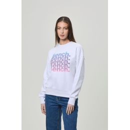 Sweatshirt Bench. "TRIXE_SWEATSHIRT", Damen, Gr. 36, wei&szlig;, Sweatware, Obermaterial: 60% Baumwolle, 40% Polyester, bedruckt, Sweatshirts Sweatshirt, mit bedruckter Optik, aus Baumwolle und Polyester, Casual Fit