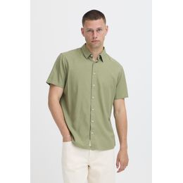 Kurzarmhemd Blend "BHBOBBY LINEN S/S", Herren, Gr. M, N-Gr, oil gr&uuml;n, Web, Obermaterial: 55% Leinen, 45% Viskose, unifarben, regular fit, Hemden, aus Leinen und Viskose, Regular Fit, mit Hemdkragen