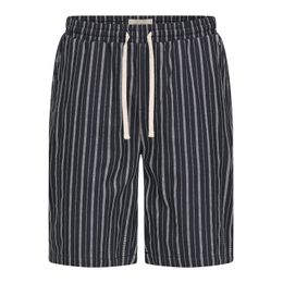 Bermudas Blend "BHMAXIM RELX EASYPULL WOVENSHS", Herren, Gr. L, N-Gr, salute, Web, Obermaterial: 100% Baumwolle, gestreift, relaxed fit kniefrei, Hosen Bermudas, aus Baumwolle, Relaxed Fit, mit Kordelverschluss, kniefrei geschnitten