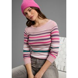 Langarmshirt Kangaroos, Damen, Gr. 32/34, rosa (ros&eacute;), Rippware, Obermaterial: 100% Baumwolle, gestreift, figurbetont h&uuml;ftbedeckend, Rundhals, Shirts Langarmshirt, mit Rundhals, h&uuml;ftbedeckende L&auml;nge, figurbetonte Passform