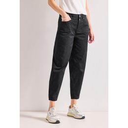 Stoffhose Street One, Damen, Gr. 34, L&auml;nge 28, schwarz, Web, 98% Baumwolle, 2% Elasthan, unifarben, comfort fit kn&ouml;chelfrei, Hosen Stoffhose, High Waist