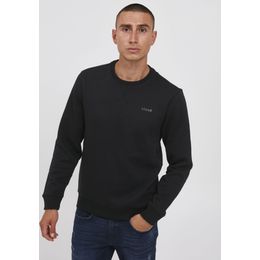 Sweatshirt Blend "BHDOWNTON CREW", Herren, Gr. M, blau (schwarz, navy), Sweatware, Obermaterial: 50% Baumwolle, 50% Polyester, unifarben, Basic, slim fit normal, Rundhals, B&uuml;ndchen, Sweatshirts Sweatshirt, aus Baumwollmischung, Slim Fit, mit Rundhalsausschnitt