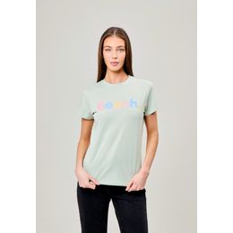 Rundhalsshirt Bench. "ELIO", Damen, Gr. 38, gr&uuml;n (light sage), Jersey, Obermaterial: 100% Baumwolle, bedruckt, Rundhals, Shirts Rundhalsshirt, normale Passform, aus Baumwolle, mit Rundhalsausschnitt, pflegeleicht