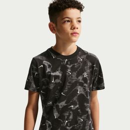Kapuzensweatshirt Nike Sportswear "K NSW TEE HBR AOP", M&auml;dchen, Gr. L (152/158), schwarz, wei&szlig;, Obermaterial: 100% Baumwolle, Sweatshirts, f&uuml;r Jugendliche, sportlicher Stil, aus Baumwolle