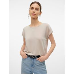 V&eacute;ro Moda T-Shirt VERO MODA "VMAVA PLAIN SS TOP JRS NOOS", Damen, Gr. M (38), silber lining, Jersey, Obermaterial: 95% Lyocell, 5% Elasthan, unifarben, regular fit normal, Rundhals, Shirts T-Shirt, Materialmix, regular fit