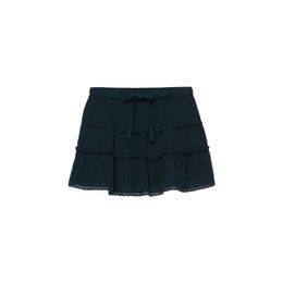 Sommerrock Superdry "CHEESECLOTH TIERED MINI SKIRT", Damen, Gr. L, eclipse navy, Web, Obermaterial: 100% Baumwolle, unifarben, regular fit kurz, R&ouml;cke, aus Baumwolle, Regular Fit, mit Gummizug, unifarbene Optik