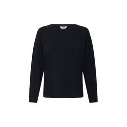Sweatshirt oxmo "Langarmshirt OXNPubby", Damen, Gr. XL, grau (meteorite), Obermaterial: 47% Baumwolle CO. 47% Modal CMD. 6% Elasthan EL., Sweatshirts Sweatshirt