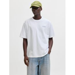 Jack & Jones Rundhalsshirt JACK & JONES "JJEARCHIVE GRAPHIC TEE SS O-NECK NOOS", Jungen, Gr. L, hellwei&szlig;, Jersey, Obermaterial: 100% Baumwolle, bedruckt, relaxed fit normal, Rundhals, Shirts Rundhalsshirt, Baumwolle, relaxed fit