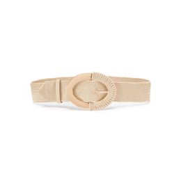 Tailleng&uuml;rtel Lascana "Stretchg&uuml;rtel, Schmuckg&uuml;rtel, elastischer G&uuml;rtel f&uuml;r Kleid & Overall", Damen, Gr. 105, beige, Kunstfaser, unifarben, G&uuml;rtel, in moderner Bast-Optik mit Shaping-Effekt dank elastischem Material