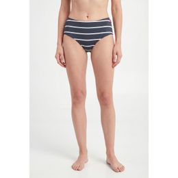 JOOP! Bikini-Hose JOOP JEANS "JEANS Easy Summer", Damen, Gr. 42, N-Gr, blau (navy aop), Microfaser, Obermaterial: 83% Polyamid, 17% Elasthan, Badehosen Bikini-Hose, Streifen-Design, Hipster-Stil