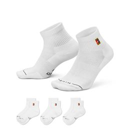 Sportsocken Nike "U NK ED ELVD ANK 3P TENNIS 144", Damen, Gr. L (42/45), multi, color, Obermaterial: 69% Baumwolle, 29% Polyester, 2% Elasthan, Socken Sportsocken, f&uuml;r Erwachsene