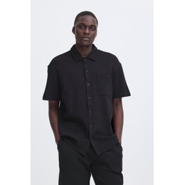 Kurzarmhemd Blend "BHFILLIP SHIRT", Herren, Gr. L, N-Gr, schwarz beauty, Web, Obermaterial: 100% Baumwolle, unifarben, regular fit, Hemden, Regular Fit, aus Baumwolle, mit normalem Hemdkragen