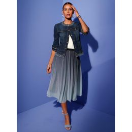 CR&Eacute;ATION L Jeansblazer CREATION L "Jeans-Blazer", Damen, Gr. 36, blau (dunkelblau), 99% Baumwolle, 1% Elasthan, Blazer