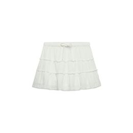 Sommerrock Superdry "CHEESECLOTH TIERED MINI SKIRT", Damen, Gr. L, sanftes wei&szlig;, Web, Obermaterial: 100% Baumwolle, unifarben, regular fit kurz, R&ouml;cke, aus Baumwolle, Regular Fit, mit Gummizug, unifarbene Optik