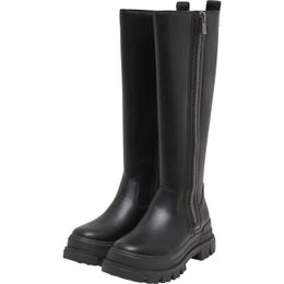 Stiefel Buffalo "Buffalo ASPHA BOOT HI ZIP - VEGAN NAPPA", Damen, Gr. 41, schwarz, Polyurethan, unifarben, Schuhe Stiefel