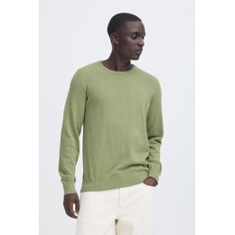 Strickpullover Blend "BHBRAY CREW KNIT", Herren, Gr. L, gr&uuml;n (oil gr&uuml;n), Strick, Obermaterial: 100% Baumwolle, unifarben, regular fit, Rundhals, Rippb&uuml;ndchen, Pullover Strickpullover, mit Rundhalsausschnitt, aus Baumwolle, Regular Fit, Langarm, unifarben