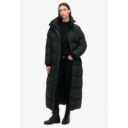 Steppjacke Superdry "MAXI LONGLINE PUFFER JACKET", Damen, Gr. L, schwarz, Web, Obermaterial: 100% Polyester, unifarben, oversize ca. Mitte Wade, Jacken Steppjacke, Oversize-Passform, aus Polyester, mit Rei&szlig;verschluss