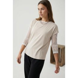 Trainingsshirt Only Play "ONPAUBREE SS LOOSE TRAIN TEE - NOOS", Damen, Gr. L, pumice stone, Jersey, Obermaterial: 88% Polyester, 12% Elasthan, unifarben, relaxed fit normal, Rundhals, Shirts, in Jersey-Qualit&auml;t, lockere Passform, unifarben, mit Logodruck