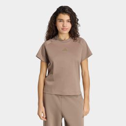 T-Shirt adidas Sportswear "SOFT LUXUS", Damen, Gr. L, khaki six, Obermaterial: 100% Baumwolle, Rundhals, Shirts T-Shirt