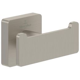Villeroy & Boch Villeroy & Boch Doppel-Handtuchhaken Elements - Striking 80x44x45mm Brushed Nickel Matt TVA15201200064
