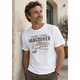 MAN'S WORLD T-Shirt MAN'S WORLD, Herren, Gr. 6XL (76/78), wei&szlig;, Jersey, Obermaterial: 100% Baumwolle, bedruckt, regular fit, Rundhals, Shirts T-Shirt, Kurzarm, bedruckt, Rundhalsausschnitt, aus dehnbarem Jerseystoff
