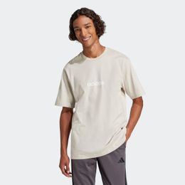 T-Shirt adidas Sportswear "M LIN SJ T", Herren, Gr. L, grau (wonder alumina, wei&szlig;), Obermaterial: 100% Baumwolle, normal, Rundhals, Shirts T-Shirt, &uuml;berschnittene Schultern, Kurzarmdesign, aus Baumwolljersey