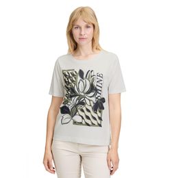 Kurzarmshirt Betty Barclay "Damen mit Rundhalsausschnitt", Damen, Gr. 36, wei&szlig; (patch wei&szlig;, dunkelblau), Jersey, Obermaterial: 50% Baumwolle, 50% Modal, Basic, figurumspielend normal, Rundhals, Shirts