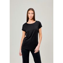 Rundhalsshirt Bench. "LYRAE", Damen, Gr. 42, schwarz, Jersey, Obermaterial: 100% Baumwolle, unifarben, Rundhals, Shirts Rundhalsshirt, aus Baumwolle, bequeme Passform, mit Rundhalsausschnitt