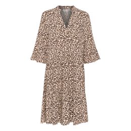 Midikleid Saint Tropez "Kleid EdaSZ", Damen, Gr. M, N-Gr, beige (creme leopard strokes), Obermaterial: 100% Viskose LENZING ECOVERO CV LenzEcov., Kleider Midikleid