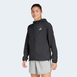 Laufjacke adidas Performance "RUN ESS JKT W", Damen, Gr. M, schwarz, Obermaterial: 100% Polyester, Jacken, f&uuml;r Erwachsene, mit Rei&szlig;verschluss, sportlicher Schnitt