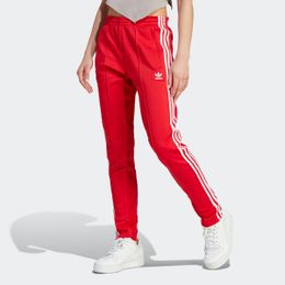 Sporthose adidas originals "SST CLASSIC TP", Damen, Gr. XXL, N-Gr, rot (better scarlet, normal, gr.), Obermaterial: 50% Baumwolle, 43% Polyester, 7% Elasthan, gestreift, Hosen Sporthose, schmaler Schnitt, f&uuml;r sportliche Aktivit&auml;ten, mit Kordelverschluss