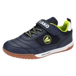 Indoorschuh Jako "J-SH WINGER EV", M&auml;dchen, Gr. 38, dk navy, lime, Synthetik, Schuhe, Hallenschuh, f&uuml;r Kinder, Non-Marking, Klettverschluss