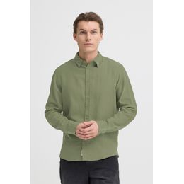 Langarmhemd Blend "BHBOBBY LINEN L/S", Herren, Gr. L, N-Gr, oil gr&uuml;n, Web, Obermaterial: 55% Leinen, 45% Viskose, unifarben, regular fit, Hemden, Materialmix aus Leinen und Viskose, Regular Fit, mit Hemdkragen