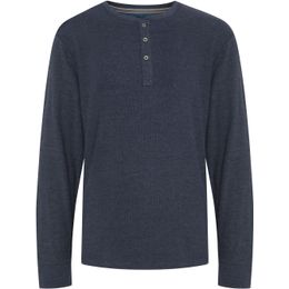Langarmshirt Blend "BHNOBLE", Herren, Gr. XXL, blau (marineblaus), Single Jersey, Obermaterial: 60% Baumwolle, 40% Polyester, washed, normal normal, Rundhals, Shirts Langarmshirt, aus Baumwollmischung, normale Passform, mit Rundhalsausschnitt