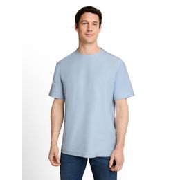 Kurzarmshirt Tom Tailor, Jungen, Gr. XXL, blau (light blau grau), Single Jersey, Obermaterial: 80% Baumwolle, 20% Polyester, unifarben, regular fit h&uuml;ftbedeckend, Rundhals, Shirts, unifarben
