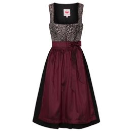 Spieth & Wensky Dirndl SPIETH & WENSKY "G&auml;lin", Damen, Gr. 32, N-Gr, rot (schwarz, d,rot), Obermaterial: 100% Polyester PES. Futter: 95% Polyester PES. 5% Baumwolle CO., festlich, regular fit, Kleider, modernes Leo-Muster