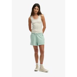 Shorts Superdry "STUDIOS SWEAT SHORT", Damen, Gr. L, N-Gr, gr&uuml;n (hemlock gr&uuml;n), Jersey, Obermaterial: 100% Baumwolle, unifarben, slim fit ca. Mitte Knie, Hosen Shorts, Slim Fit, mit Tunnelzug, aus Baumwolle und Jersey, unifarben