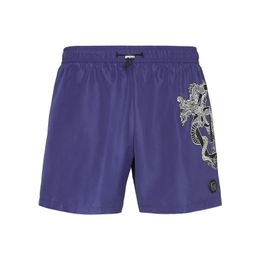 Badeshorts Philipp Plein "Dragon", Herren, Gr. L, US-Gr&ouml;&szlig;en, lila (24, navy), Obermaterial: 100% Polyester, Badehosen Badeshorts