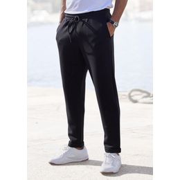 Jogger Pants John Devin "Jogg Pants, Schlupfhose", Herren, Gr. S (44/46), N-Gr, schwarz, Piqu&eacute;, Obermaterial: 83% Polyester, 13% Viskose, 4% Elasthan, unifarben, bequem lang, Hosen, Umschlag am Beinabschluss, aus elastischer Piqu&eacute;-Qualit&auml;t