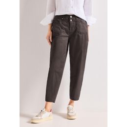 Stoffhose Street One, Damen, Gr. 32, L&auml;nge 28, espresso braun, Web, 98% Baumwolle, 2% Elasthan, unifarben, comfort fit kn&ouml;chelfrei, Hosen Stoffhose, High Waist