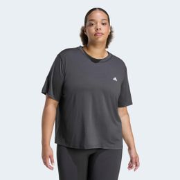 T-Shirt adidas Performance "WORKOUT ESSENTIALS MINIMALISTISCHES MIT RUNDHALSAUSSCHNITT", Damen, Gr. 1X, grau (schwarz), Obermaterial: 93% Polyester, 7% Elasthan, Rundhals, Shirts T-Shirt