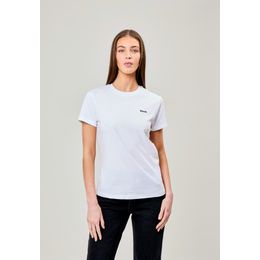 Rundhalsshirt Bench. "ALCYONE", Damen, Gr. 42, wei&szlig;, Jersey, Obermaterial: 100% Baumwolle, unifarben, Rundhals, Shirts Rundhalsshirt, aus Baumwolle, normale Passform, Kurzarm, mit Rundhalsausschnitt