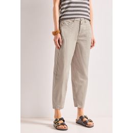 Stoffhose Street One, Damen, Gr. 34, L&auml;nge 28, clay sand, Web, 98% Baumwolle, 2% Elasthan, unifarben, comfort fit kn&ouml;chelfrei, Hosen Stoffhose, High Waist